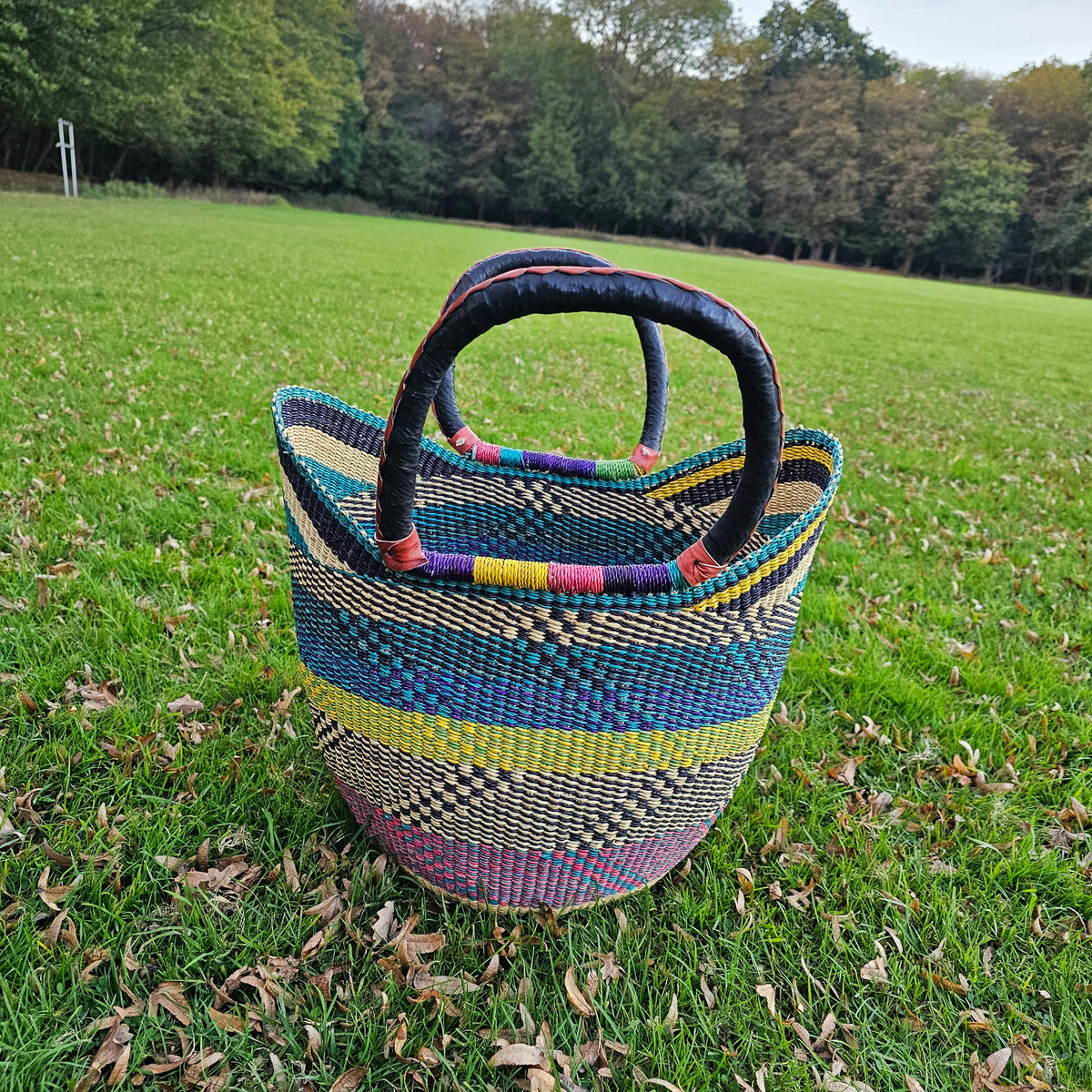 African Straw Basket - U shopper basket I Rufina Design – Rufina Designs