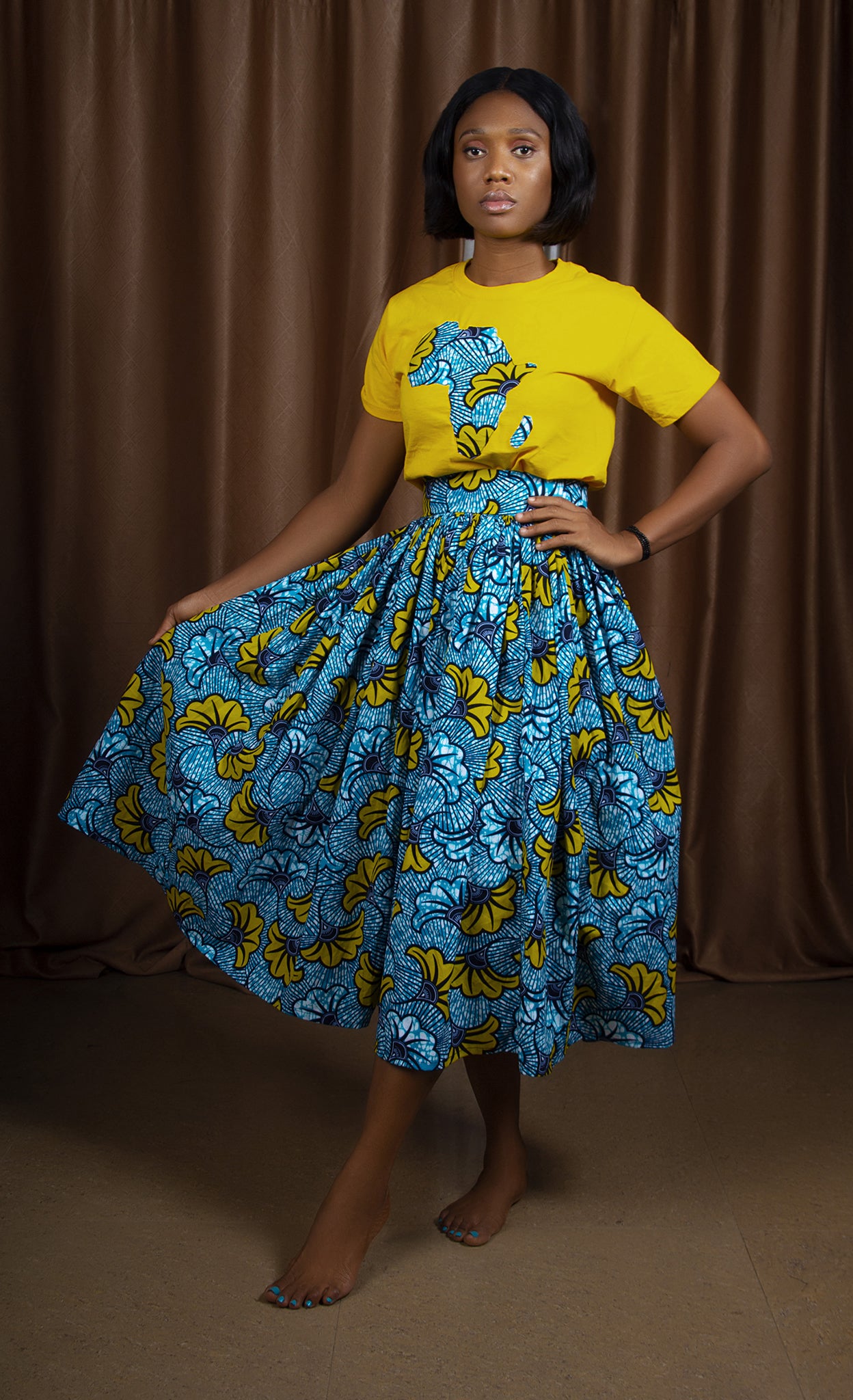 African Print Bardot Neckline Top I African Top I Rufina Designs
