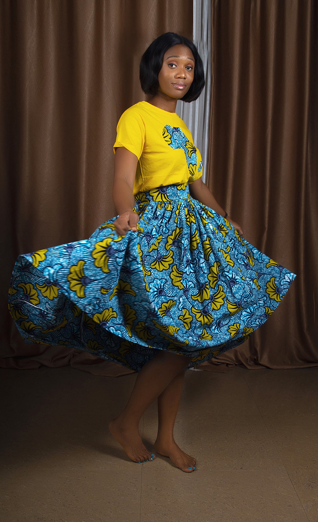 African Print Bardot Neckline Top I African Top I Rufina Designs